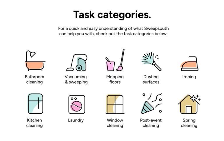 Which indoor home cleaning tasks are available on Sweepsouth? - Sweepsouth